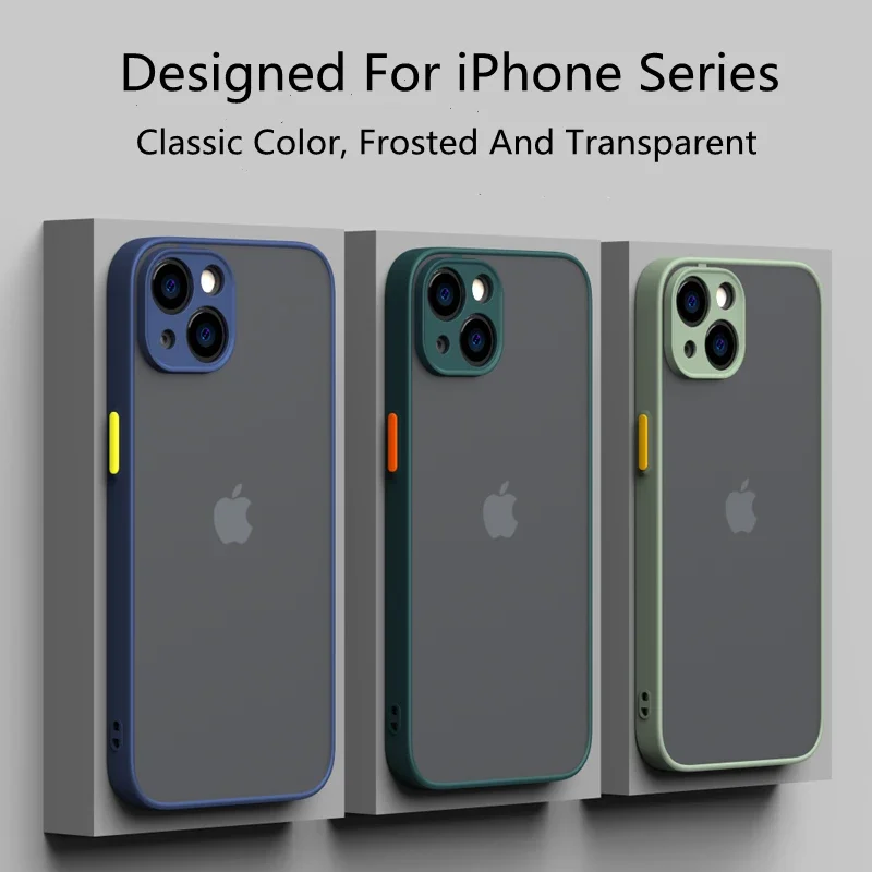 Luxury-Matte-Transparent-Phone-Case-For-iPhone-16-15-14-13-12-11-Pro-Xs ...