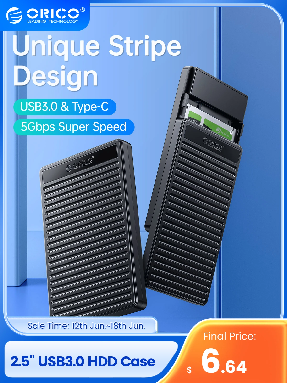 ORICO SSD HDD PC 노트북 외장 HDD 케이스용 하드 드라이브 인클로저, 2.5 인치 USB3.0 HDD 케이스, SATA에서 USB3.0 USB3.1 ...