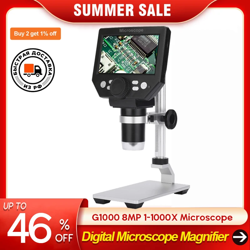 KKMOON Microscópio Digital para Solda Eletrônica, G1000, 8MP, 1 1000X ...