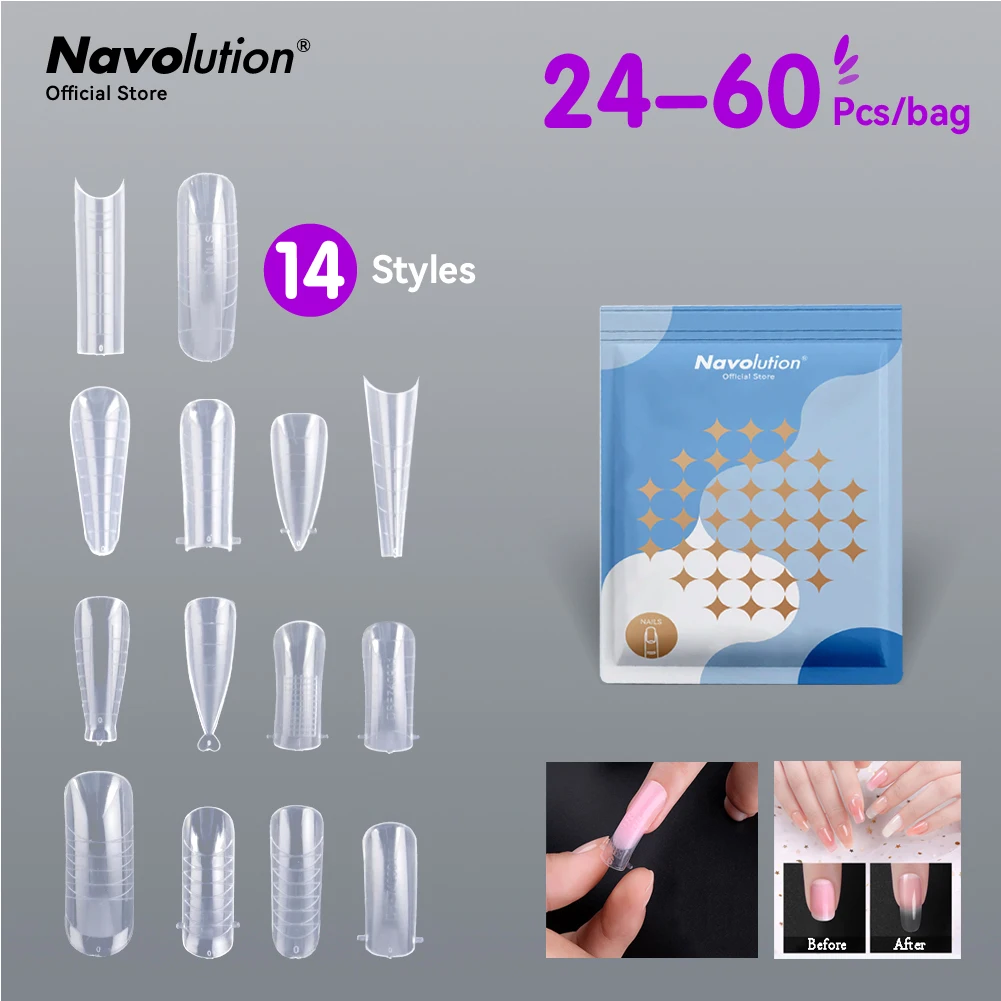 24-60pcs/box Nail Art Uv Extend Gel Nail Extension Tool Quick Building ...