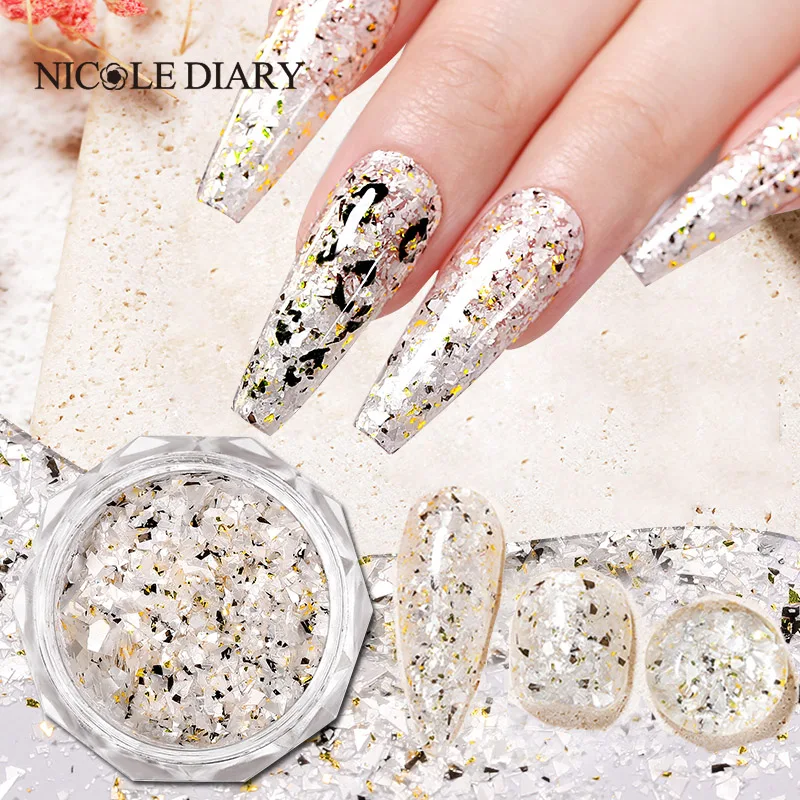 NICOLE-DIARY-Mineral-Nail-Sequins-Glitter-Butterfly-Star-Round-Mirror ...