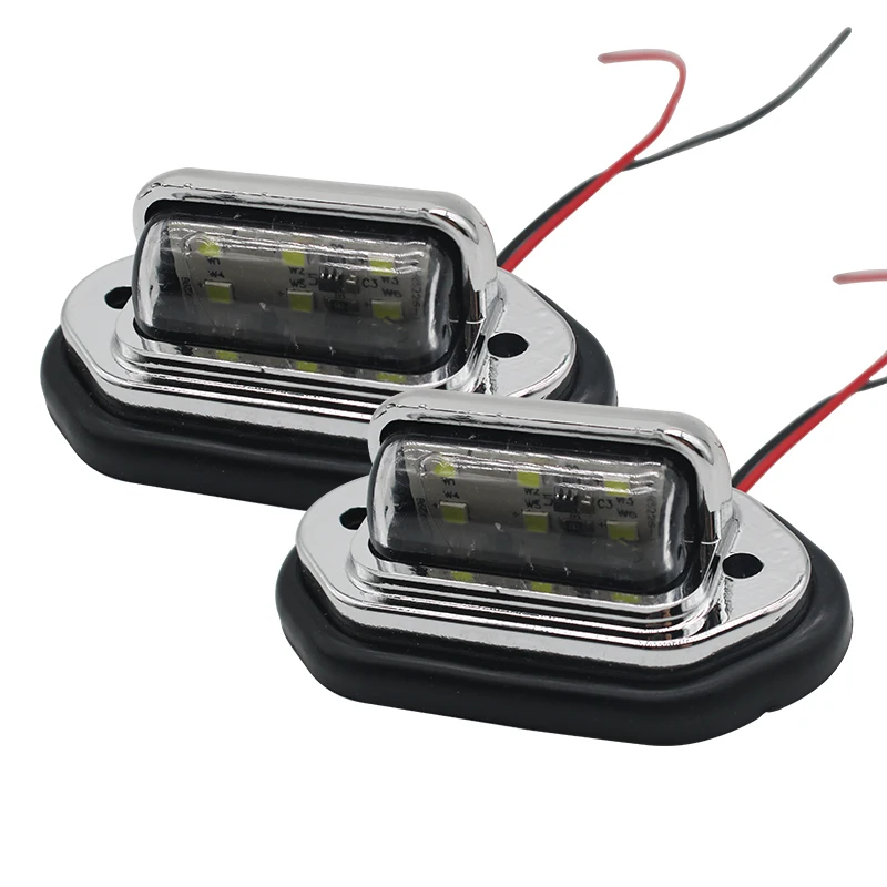 1-2Pcs-Car-License-Plate-Lights-6-LED-Universal-Car-Truck-Bus ...