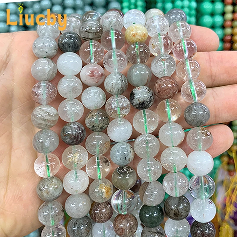 Smooth-Natural-Stone-Green-Water-Ghost-Crystal-Beads-For-Jewelry-Making ...