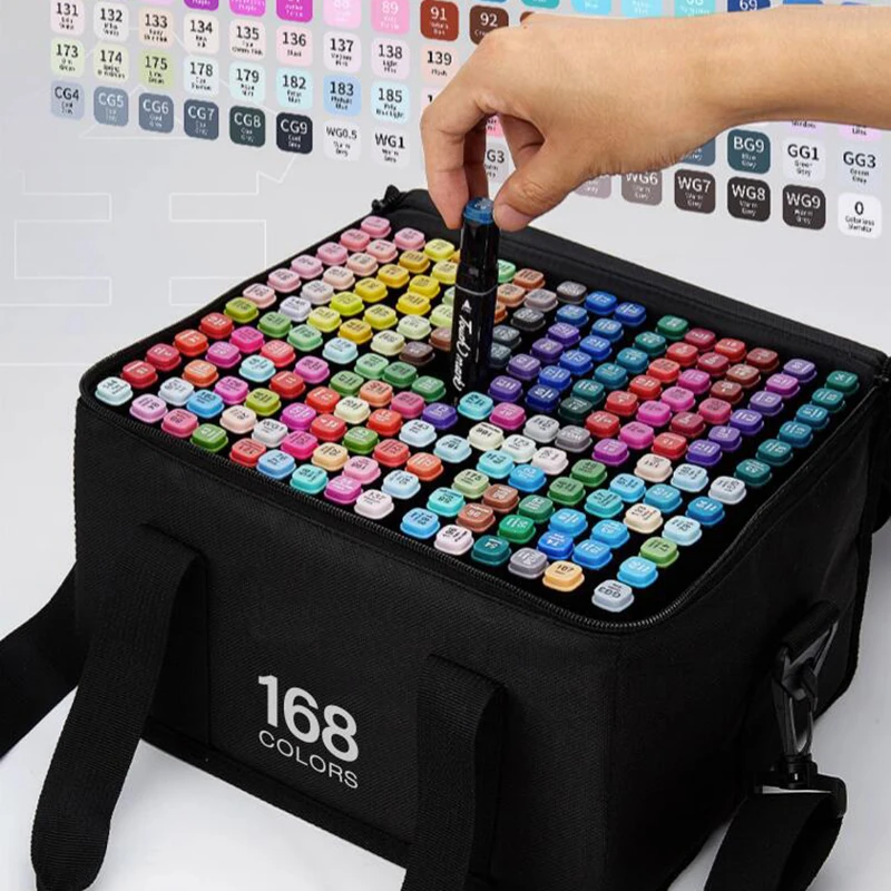 24-30-40-60-80-168-Colors-Markers-Pen-Set-Painting-Drawing-Manga-Dual ...