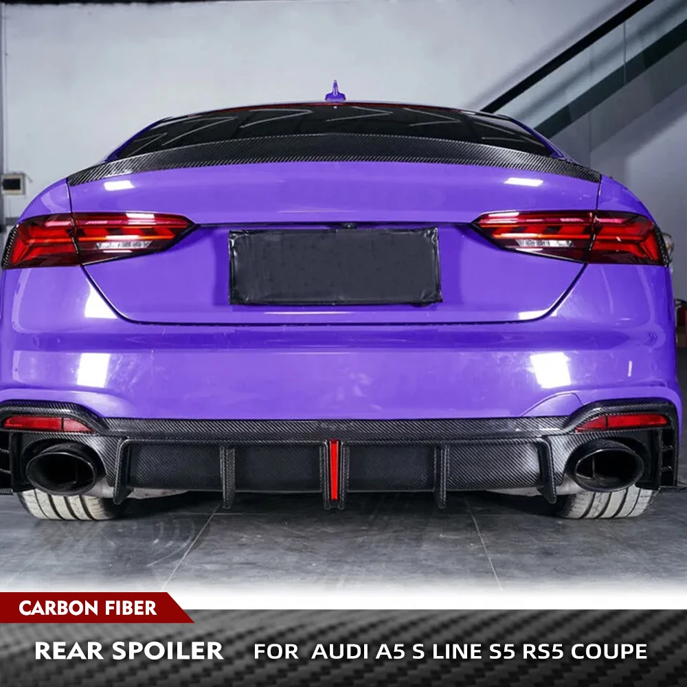 Carbon Fiber Car Rear Spoiler Trunk Boot Lip Wing for Audi A5 S Line S5 ...