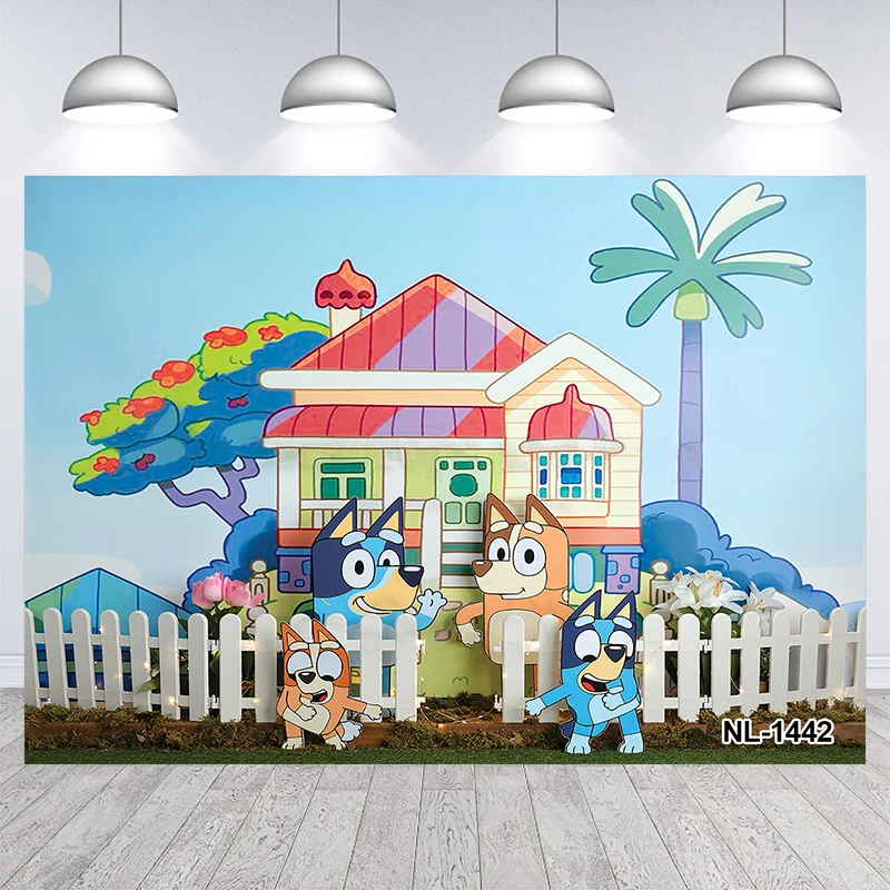 Bluey-Vinyl-Photography-Background-for-Kids-Cartoon-Dog-Family-Photo ...