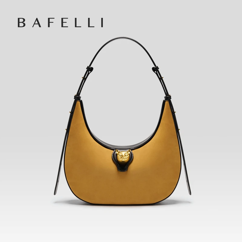 BAFELLI 2023 NEW WOMEN'S HANDBAG CAT SERIES GENUINE LEATHER LUXURY BRAND FASHION RETRO STYLE ...