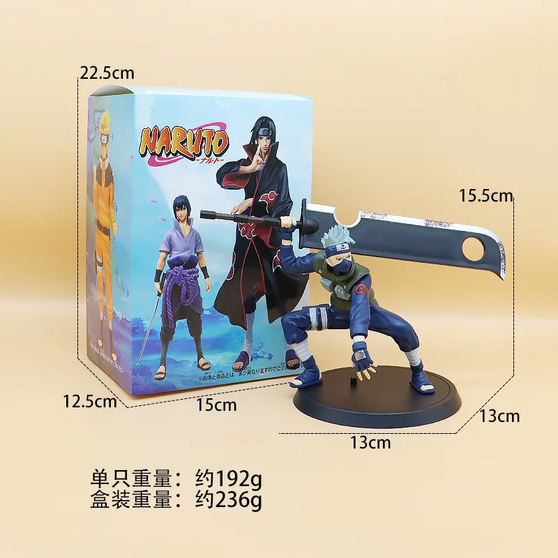 Bandai 25cm anime Naruto figura espada Kakashi Uchiba Itachi Sasuke ...