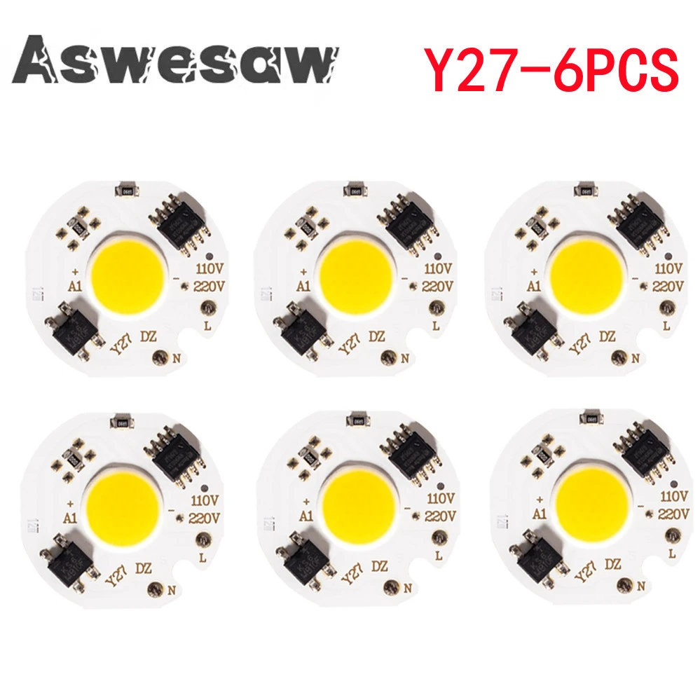 6PSC LED 3W 5W 7W 9W 10w 12w COB Chip Lamp 220V Smart IC No Need Driver LED Bulb for Flood Light ...