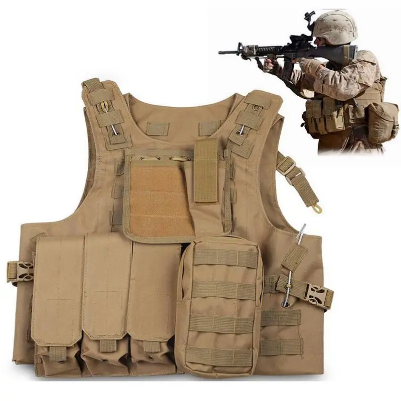 Military-Amphibious-Vest-Molle-Equipment-Airsoft-Paintball-Camouflage ...