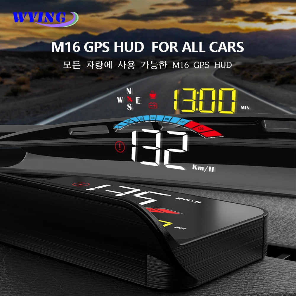 WYING M16 GPS HUD 속도계 헤드 업 디스플레이, 시간 전압 고도 주행 거리 자동차 액세서리 모든 차량에 적합| | - AliExpress