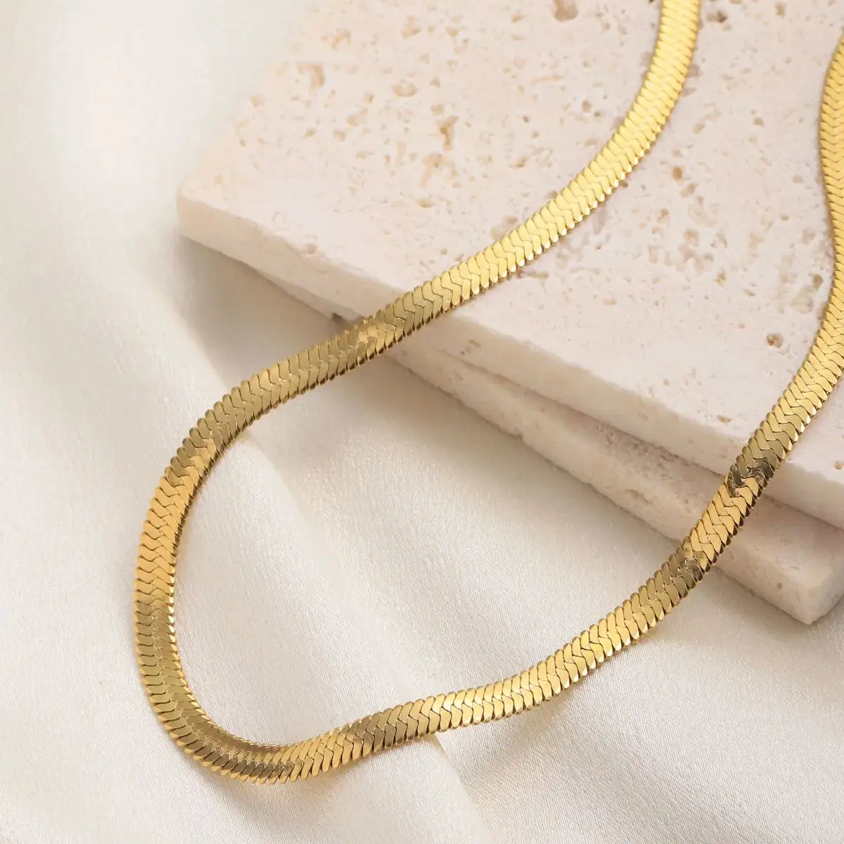 CARLIDANA-5MM-Herringbone-Chain-Necklace-Choker-Thick-Snake-Chain ...