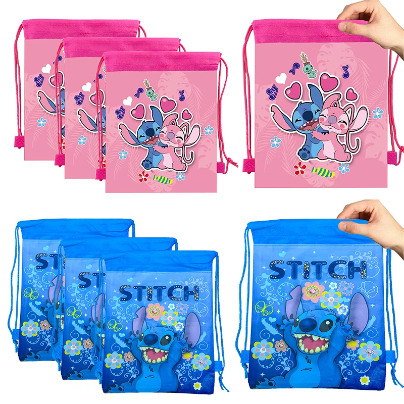12pcs-Lilo-Stitch-Gift-Bags-Nonwovens-Backpack-Adjustable-Drawstring ...