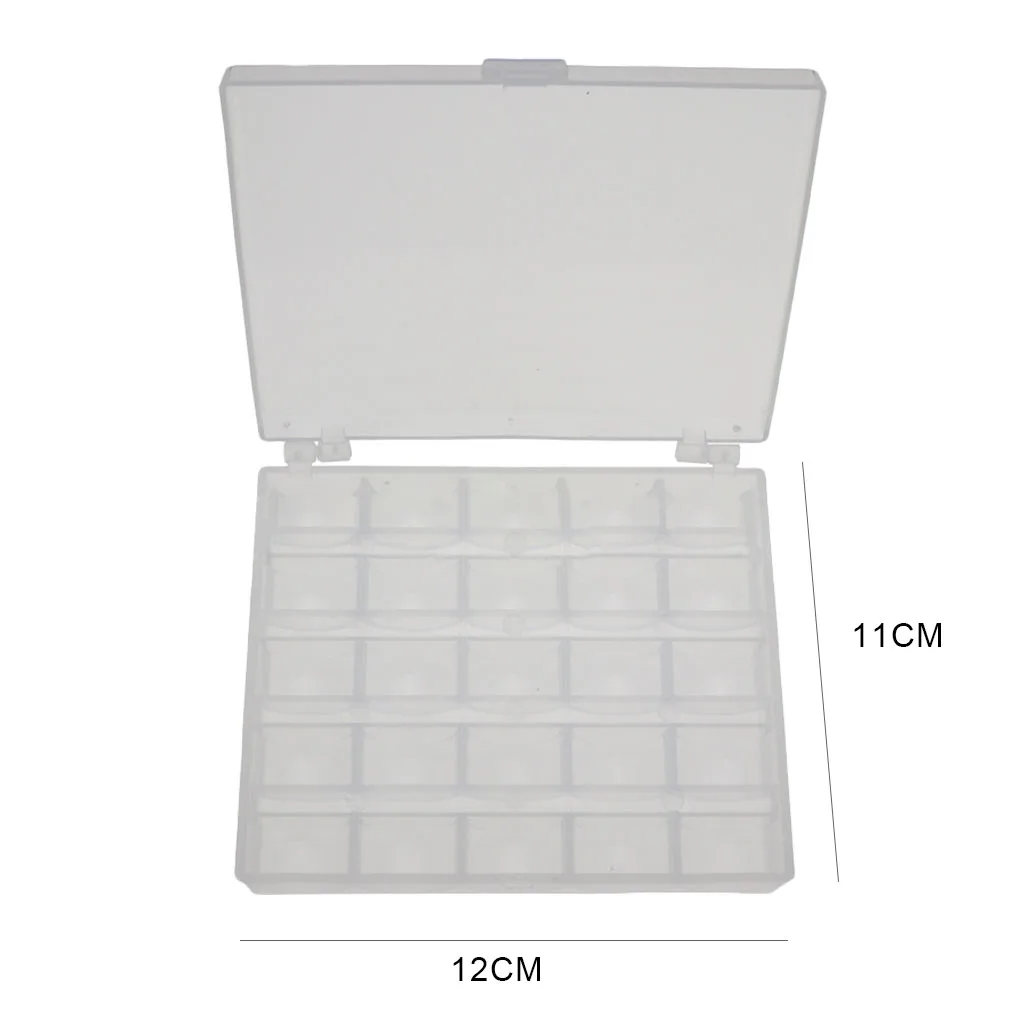 25 Slots Sewing Machine Transparent Bobbins Empty Storage Box Thread ...