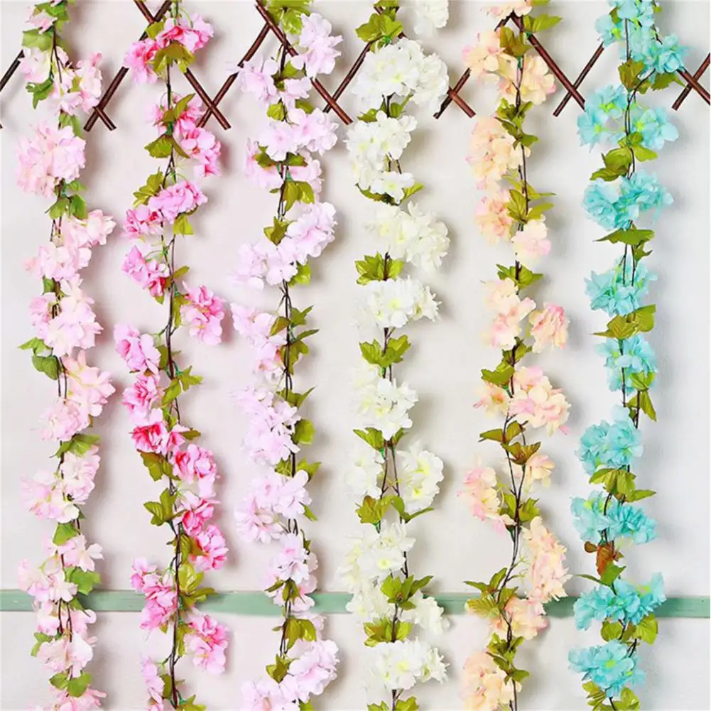Artificial Flower Home Door Decor Vine Non Wither Scene Layout 6 Colors ...