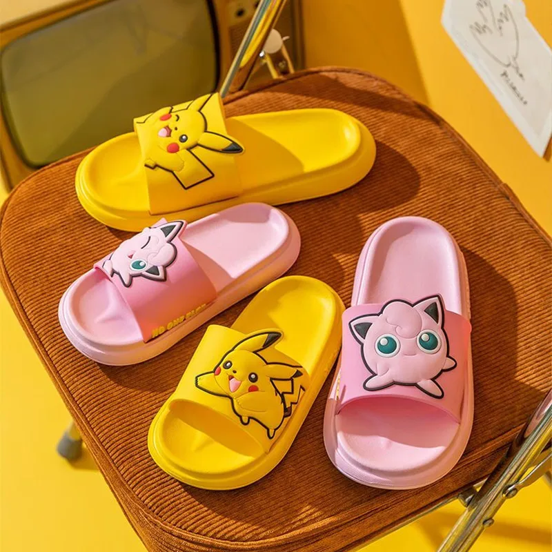 Anime-Pokemon-Kawaii-Pikachu-Cartoon-Slippers-Indoor-House-Cute-Girl ...