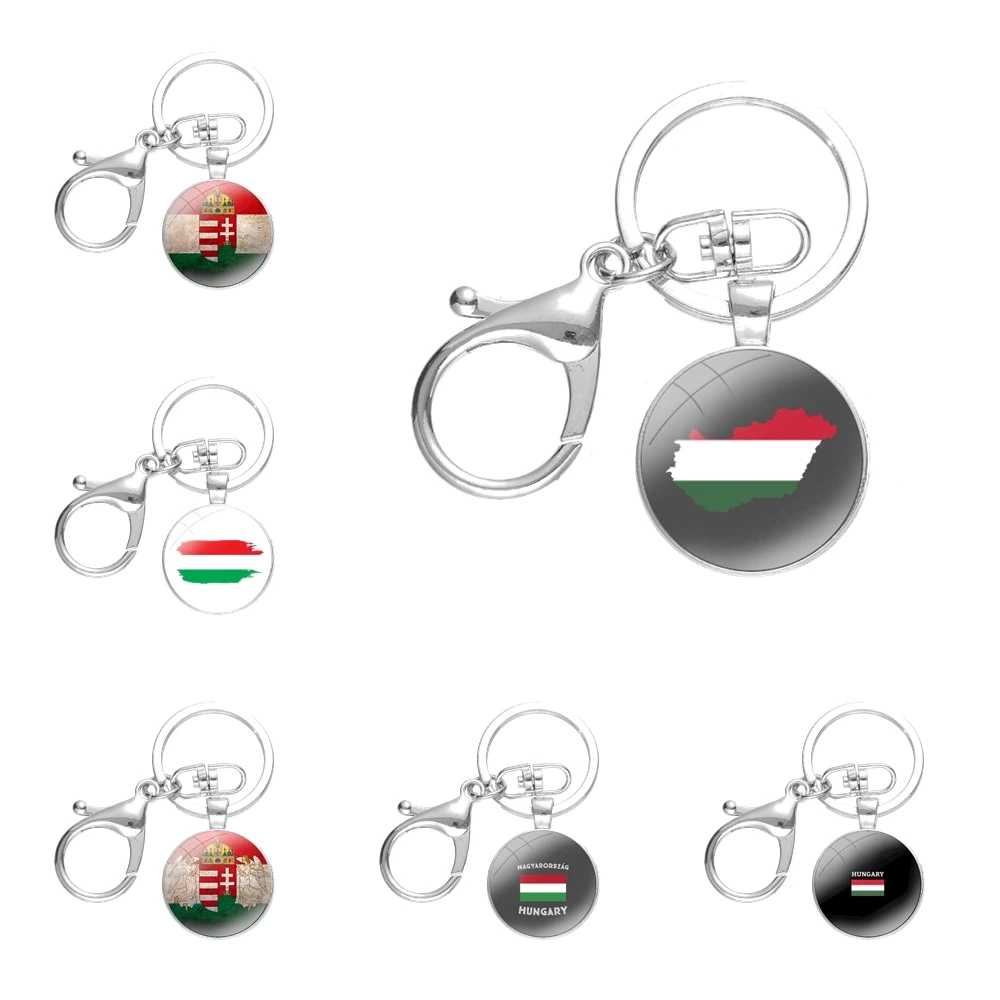 Hungary-Hungarians-Flag-Keychain-Handmade-Glass-Cabochon-Key-Ring ...