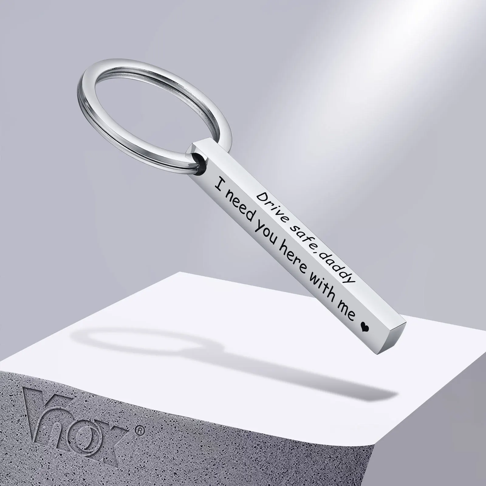 Vnox-To-Dad-Drive-Safe-Keychains-Stainless-Steel-Vertical-Bar-Cuboid ...