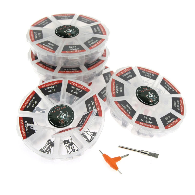 Prebuilt-Coil-8-Styles-Fused-Alien-Clapton-Hive-Quad-Twisted-Wire-with ...