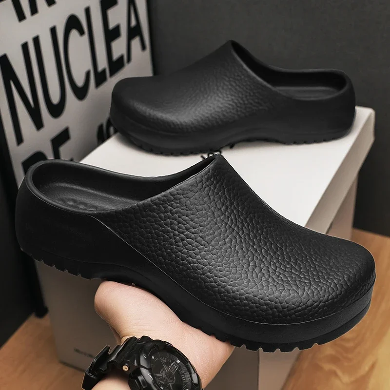 Men-Chef-Shoes-Slip-on-Kitchen-Slippers-Comfortable-Women-Nurse-Slides ...