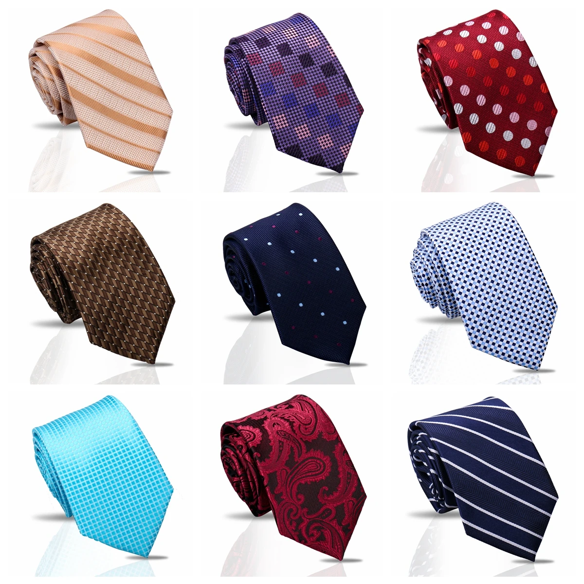 Men's Tie Brand New Fashion Blue Necktie Green Orange Copy Silk ...