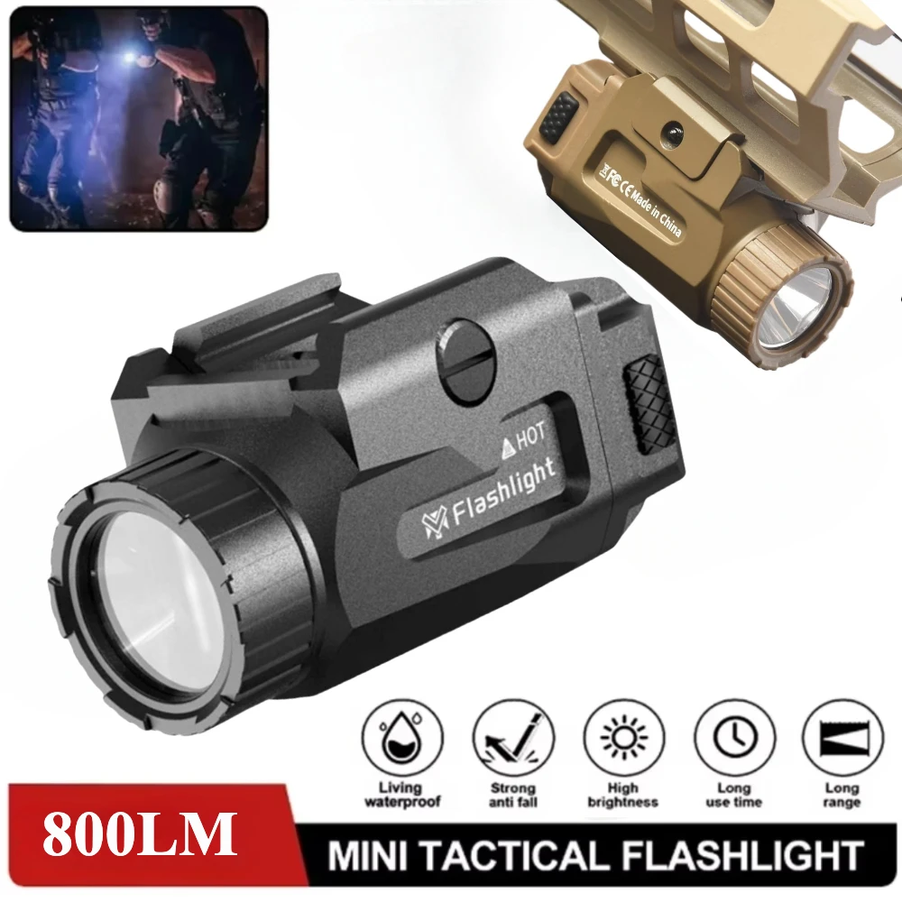 800 LM Airsoft Pistol Light Tactical LED Flashlight Quick Release Rifle ...