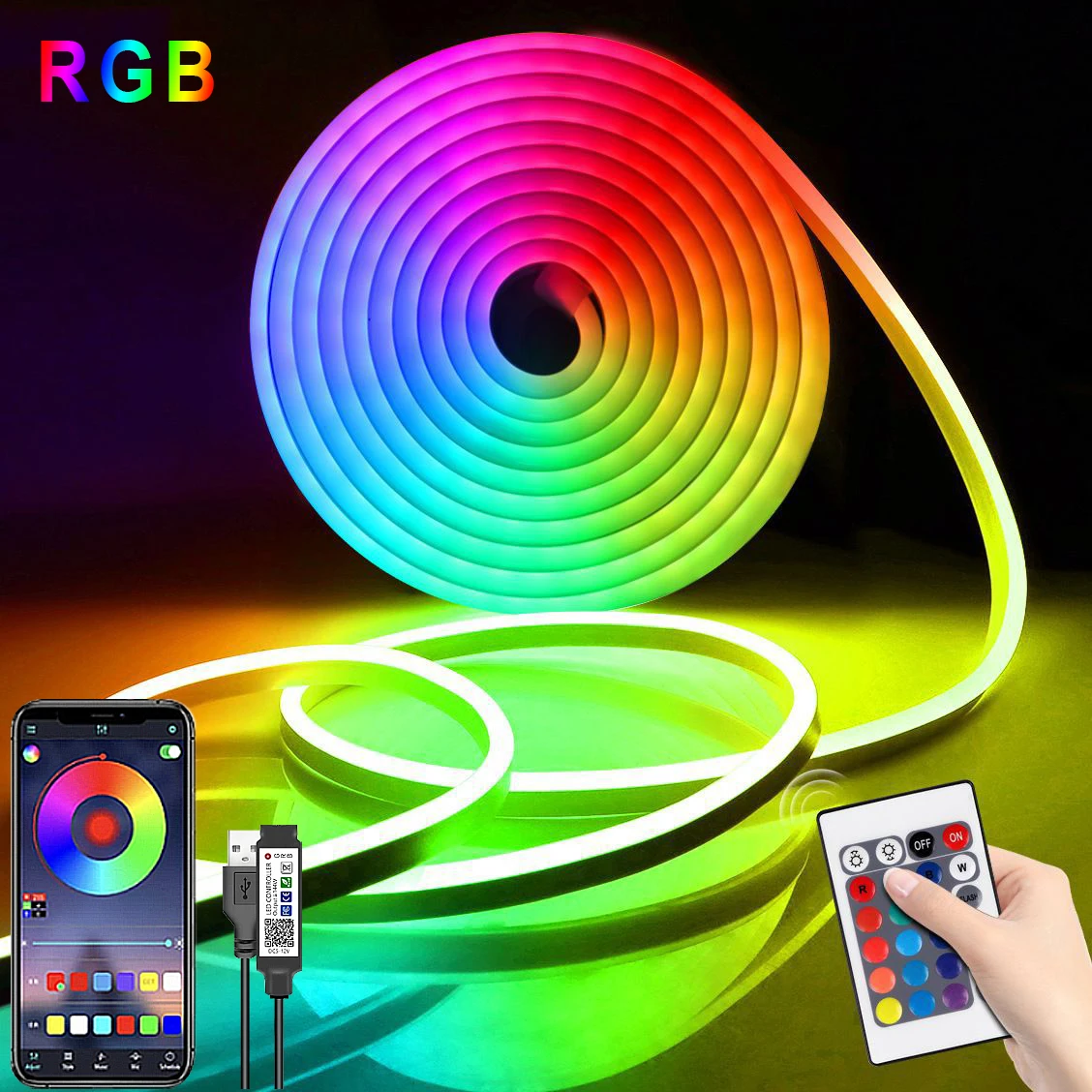 DC5V-USB-RGB-Neon-LED-Strip-1-2-3-4-5M-IP65-Waterproof-Neon-Strip ...