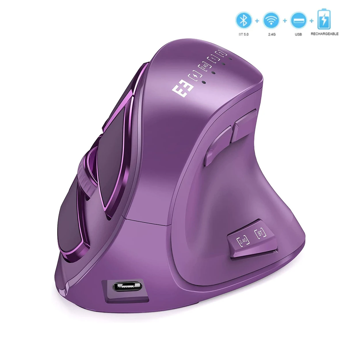 SeenDa-Ergonomic-Bluetooth-Mouse-Wireless-Vertical-Mouse-Rechargeable ...