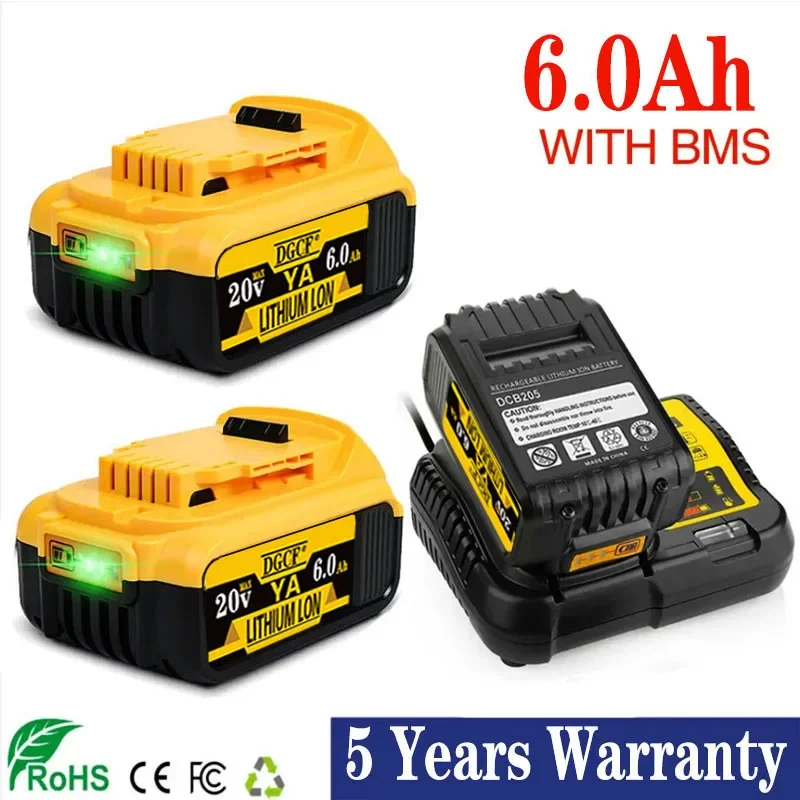 For-dewalt-20V-6Ah-8Ah-12Ah-lithium-battery-DCB102-DCB112-DCB105-DCB107 ...