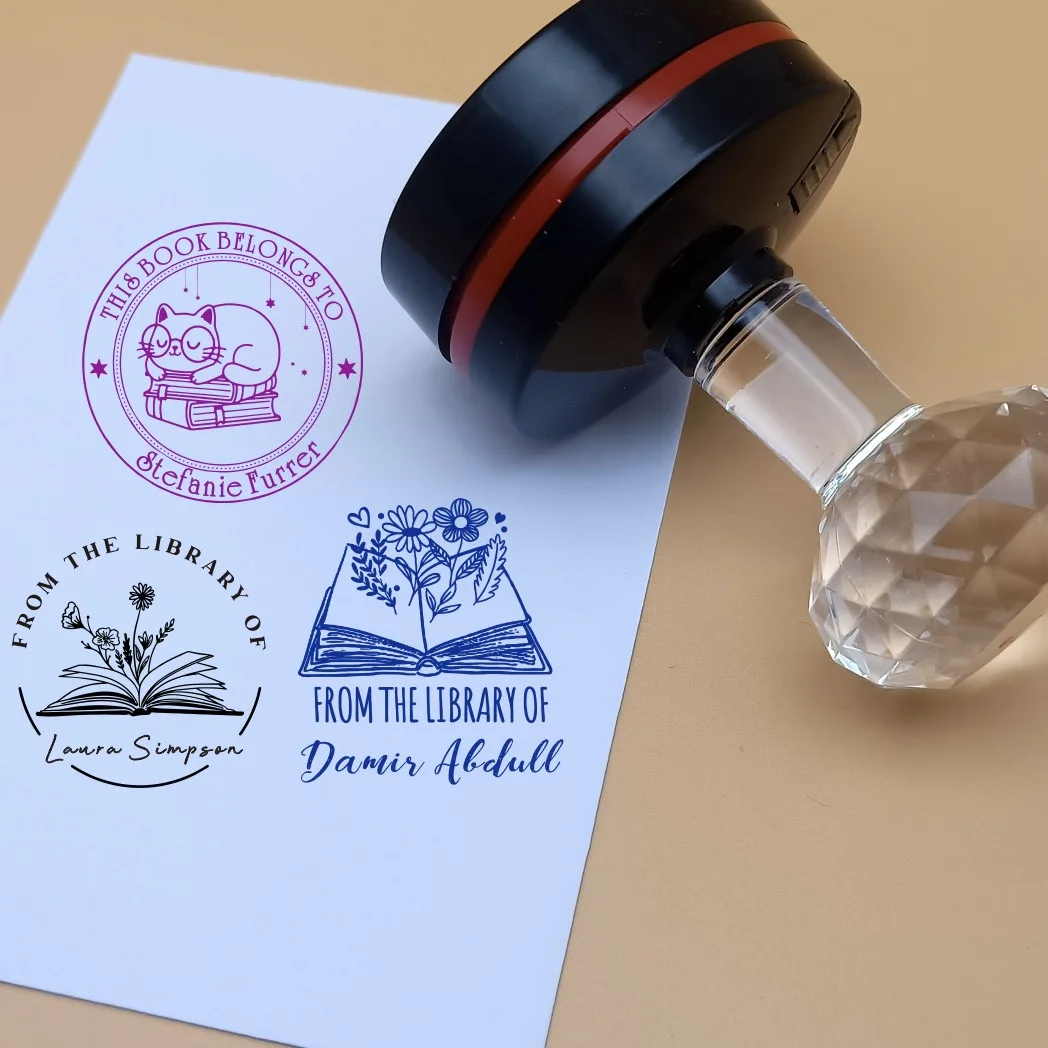 Sello-de-libro-personalizado-con-nombre-autoentintado-de-la-biblioteca-de-este-libro-es-para ...