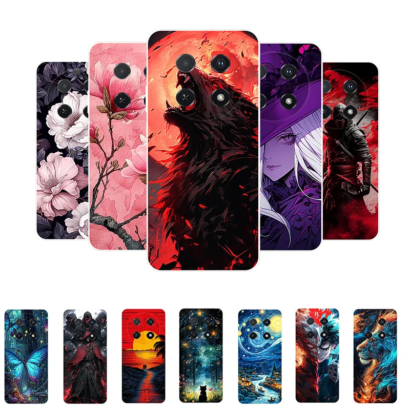 For Huawei Nova 12i 4G Case Flowers Wolf Soft Silicone Phone Cover for ...