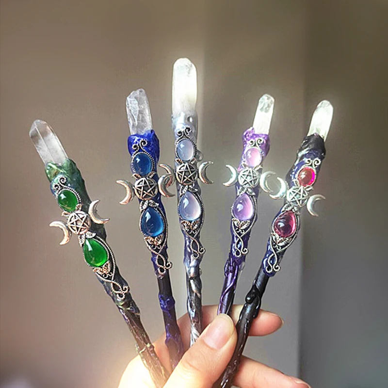 Witch-Wand-Triple-Moon-Crystal-Quartz-Witch-Fairy-Altar-Wand-Spells ...