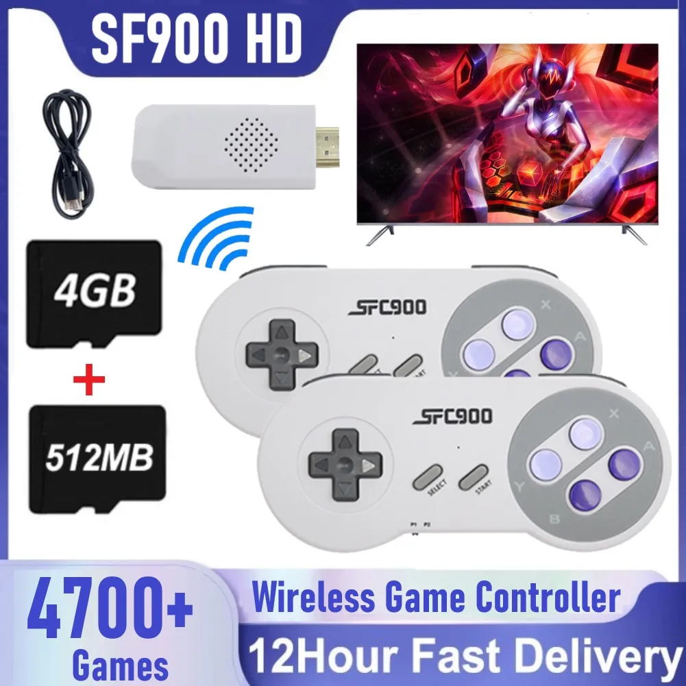 SF900 Classic Retro Video Game Console 4700 Games 16 Bit Mini Consola Wireless 4K HD TV Game ...