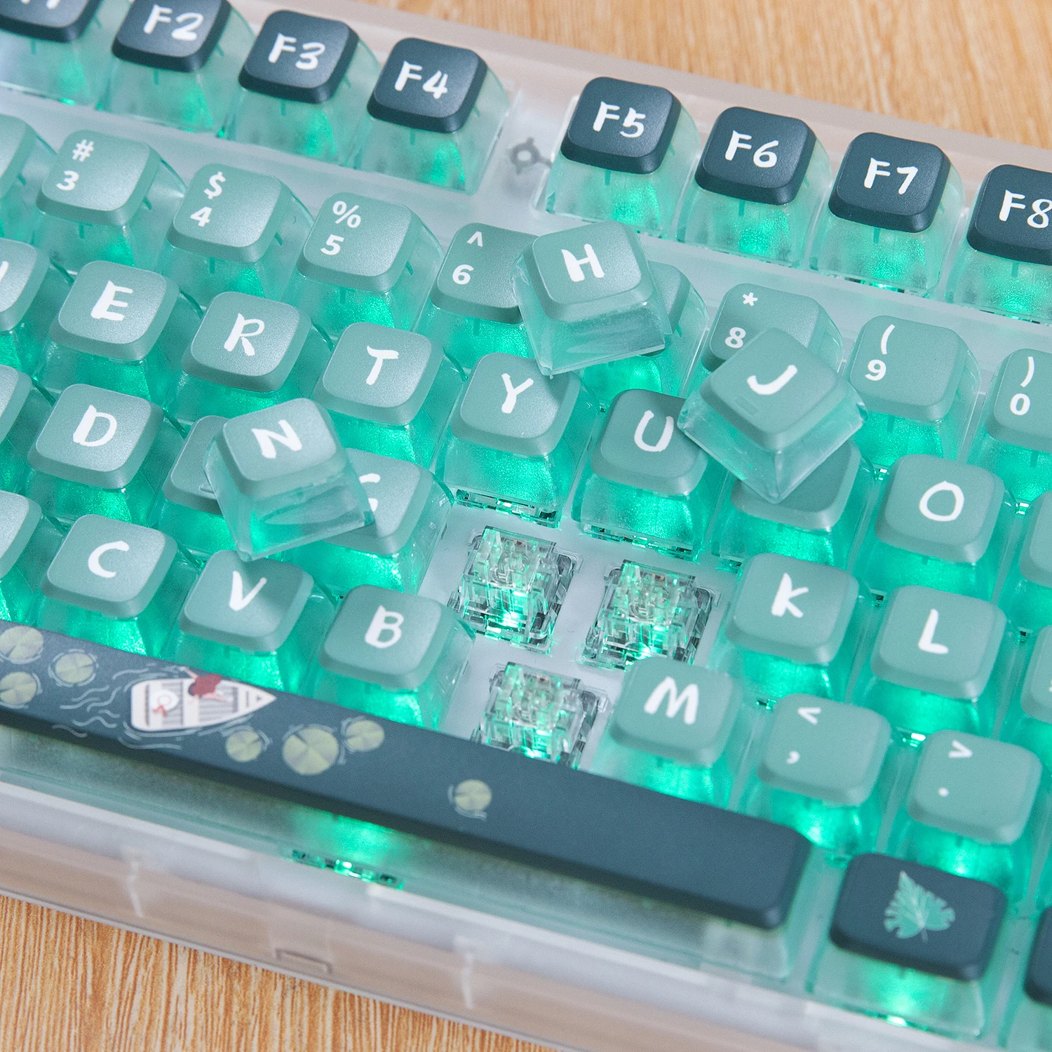 ASA-Pudding-Green-Keycaps-118-keys-Cute-Cat-Transparent-Keycap-PBT ...