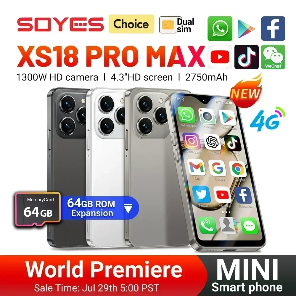 SOYES-Smartphone-XS18-Pro-Max-Mini-2750mAh-4-3-Global-4G-Android-10-0 ...