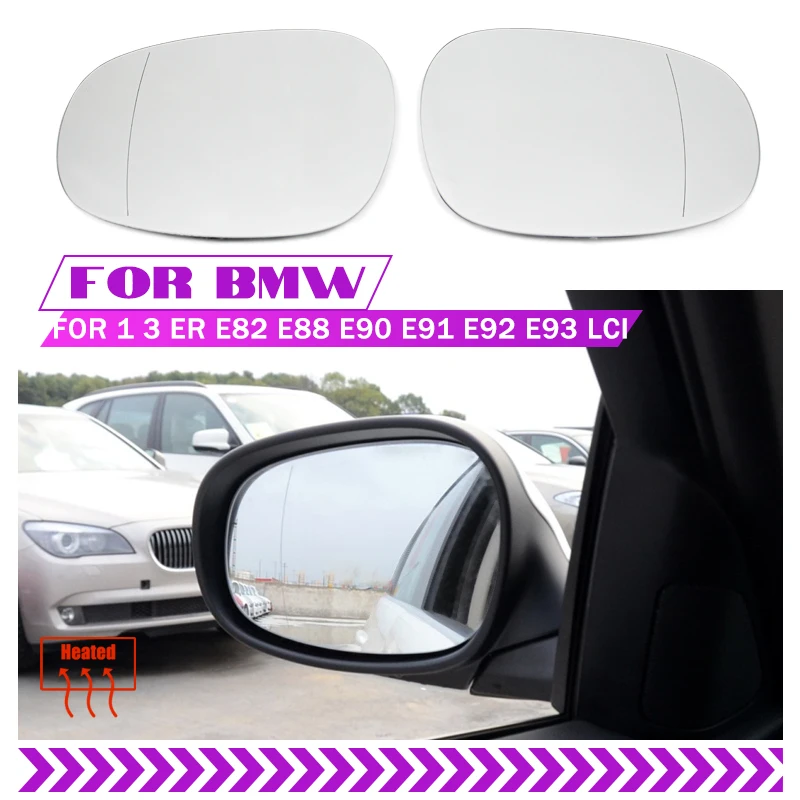Left&Right Side White Heated Wing Mirror Glass Wide Angle Rearview ...