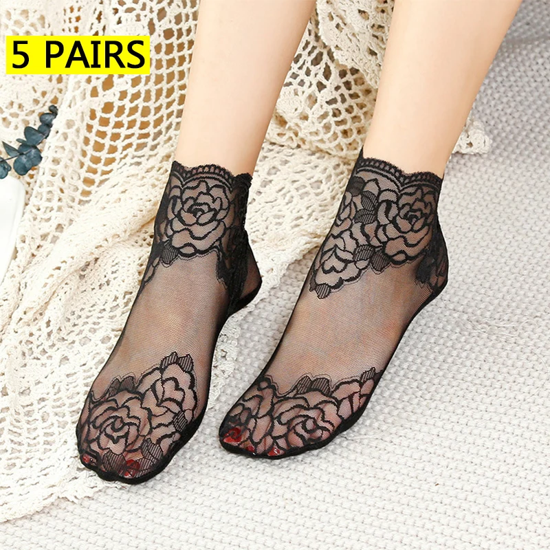 5-Pairs-Lot-Lolita-Women-Invisible-Lace-Socks-Thin-Ladies-Lace-Boat ...
