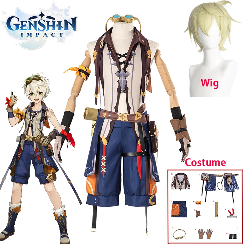 Bennett Cosplay Costume Anime Game Genshin Impact Bennett Suit Men ...