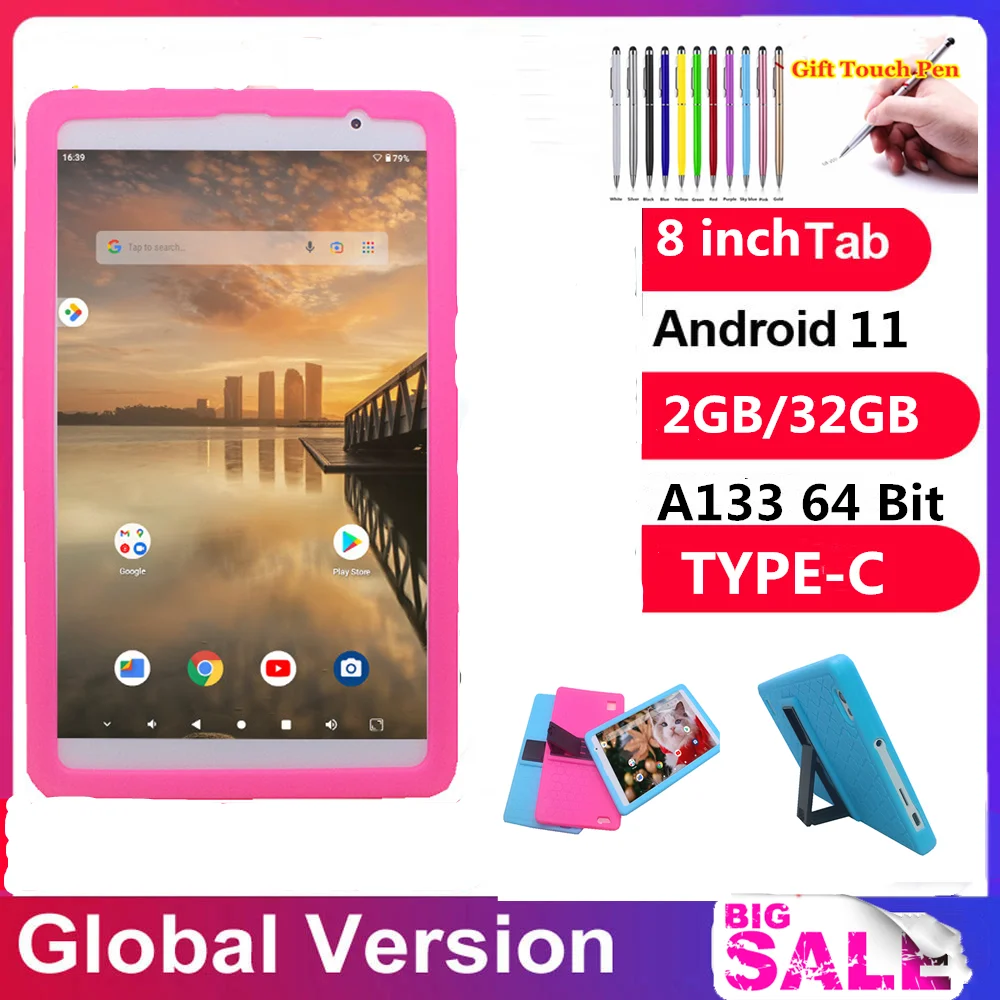 Sales 8 INCH A133 Google Android 11 Tablet PC DDR2GB RAM 32GROM 64 Bit ...