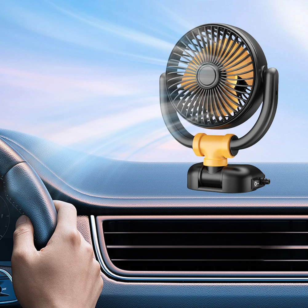 5V-12V-24V-Electric-Car-Cooler-360-Rotation-Car-Dashboard-Small-Fan-Low-Noise-Portable ...