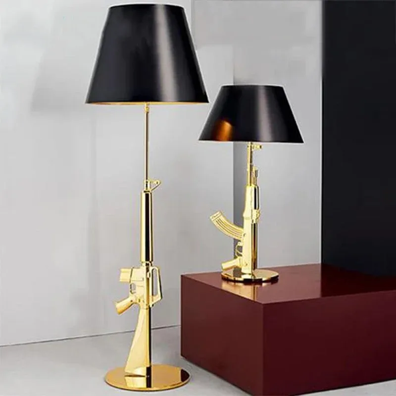 Retro-Gold-plated-Pistol-Table-Lamp-AK47-Design-Art-Hotel-Bedside-Lamp ...