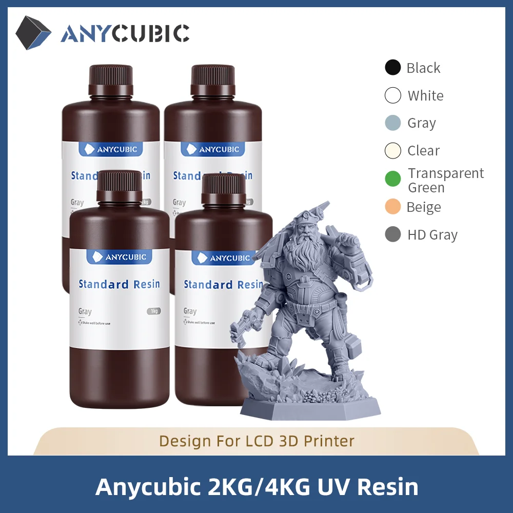 ANYCUBIC-405nm-UV-Standard-Resin-For-LCD-3D-Printer-Photon-Mono-X-6Ks ...