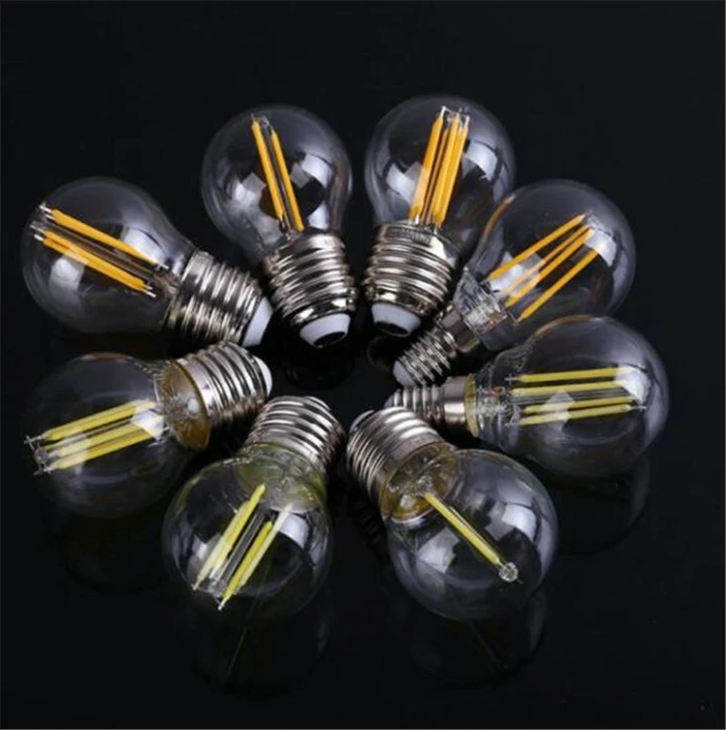 Super bright E27 LED Filament Bulb E14 4W 8W 12W G45 Clear Retro Edison ...