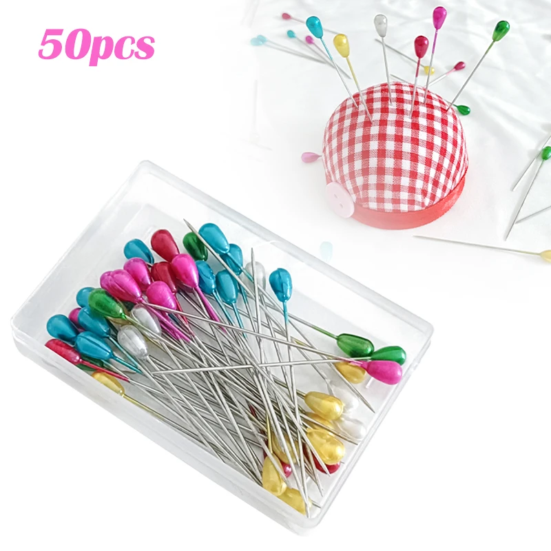 50Pcs-Extra-Long-Pearl-Head-Pin-Stitch-Straight-Sewing-Pins-for-Corsage ...