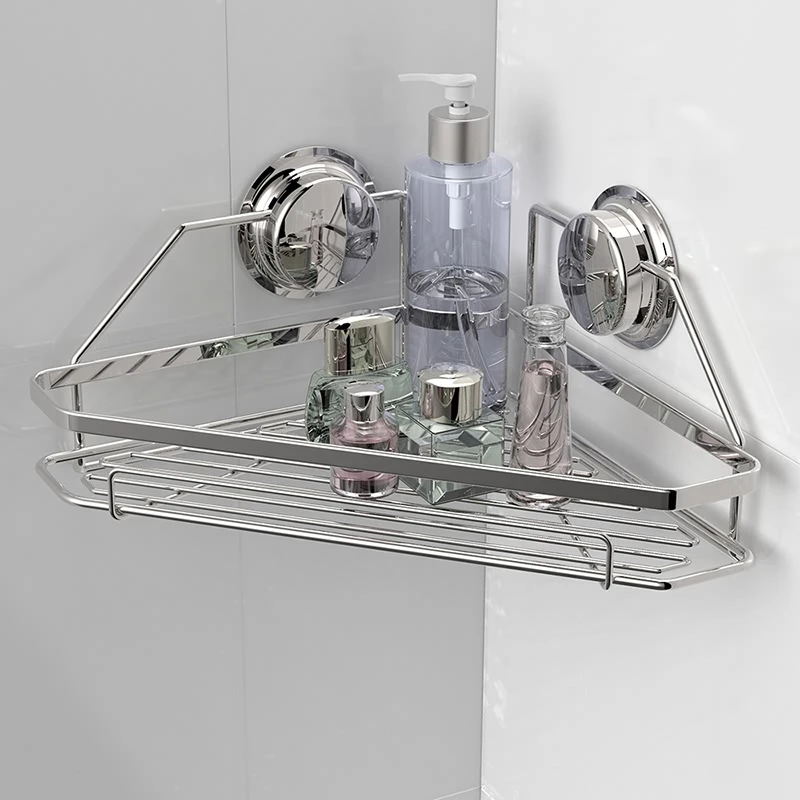 Powerful-Suction-Cup-Storage-Rack-Bathroom-Stainless-Steel-Tripod ...