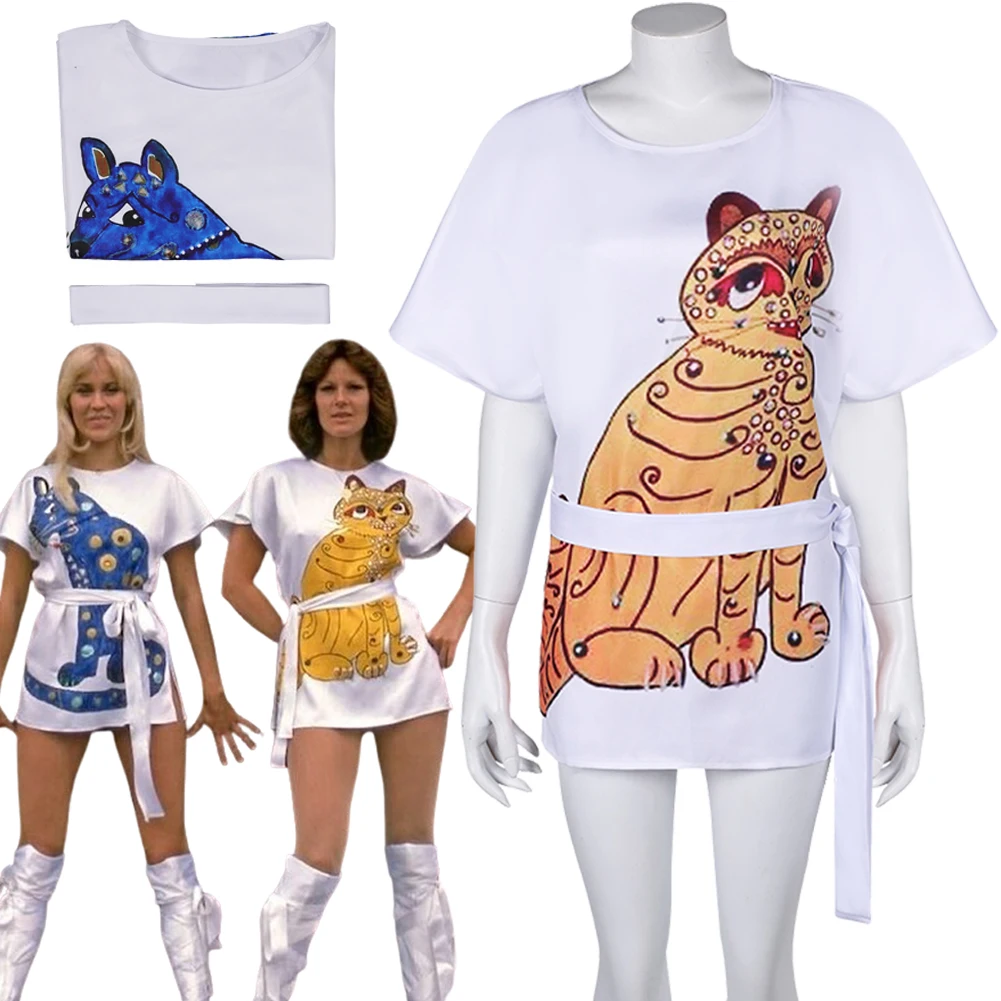 D-guisement-de-cosplay-ABBA-pour-femme-robe-de-chat-vintage-t-shirt ...