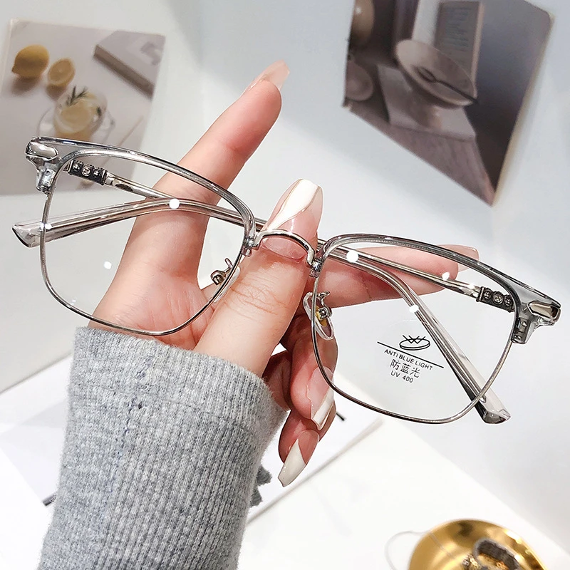 Fashion Transparent Reading Glasses | Metal Frame Reading Glasses Women ...