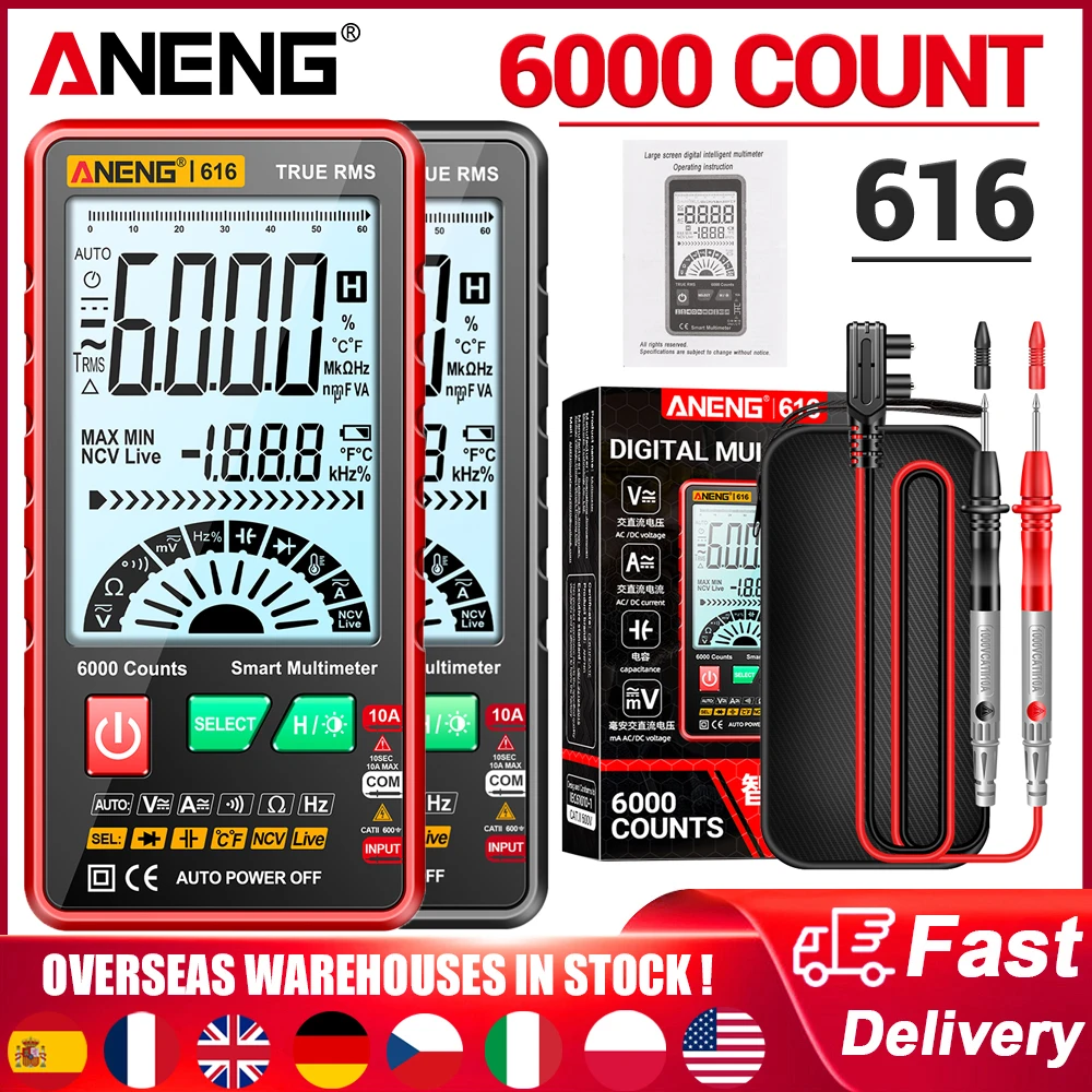 ANENG-616-Smart-Digital-Multimeter-6000-Counts-Auto-Range-True-RMS ...