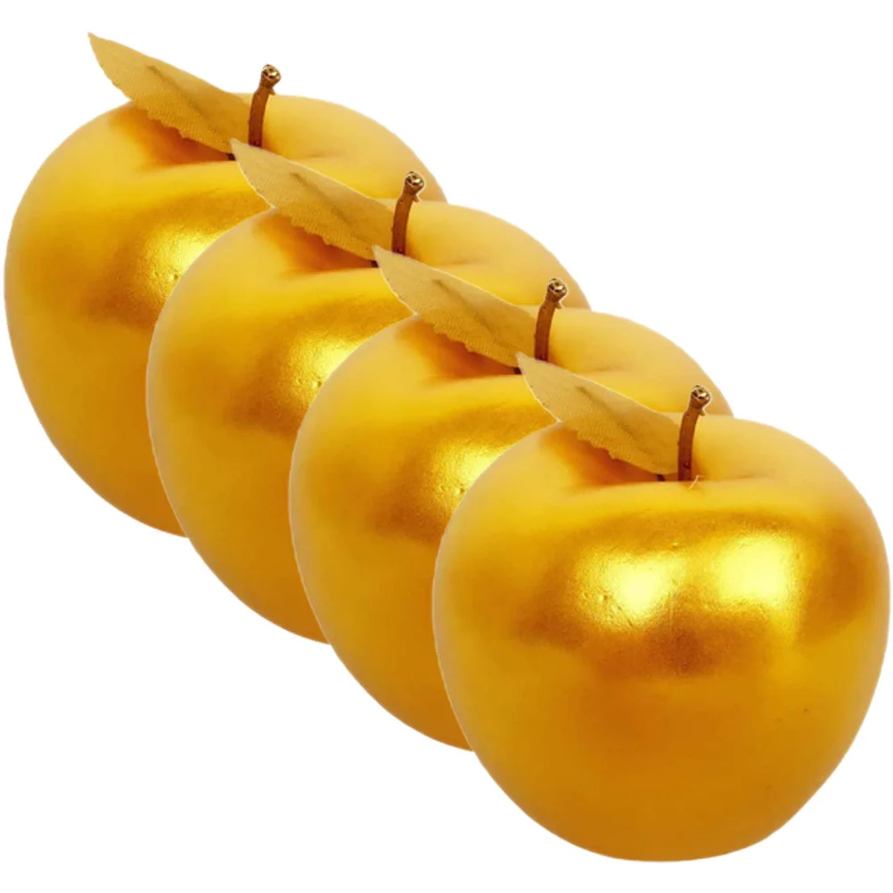 Simulated-Golden-Apple-Fruit-Decoration-Lifelike-Apples-Model-Realistic ...