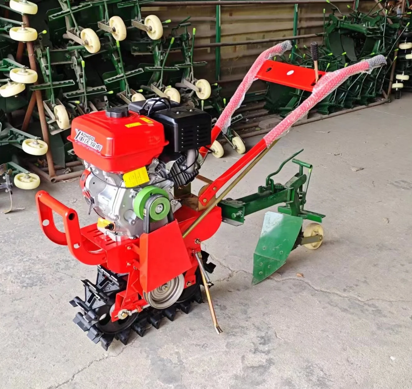 7HP/170F Single Chain Track Cultivators Micro Tiller Mini Crawler ...